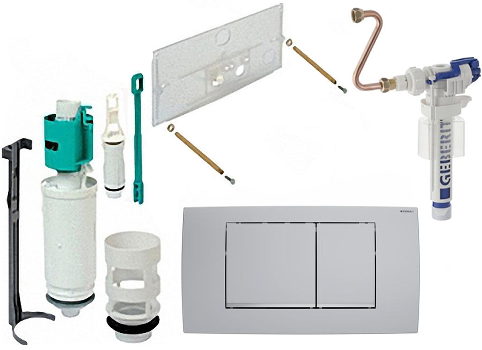 Geberit Umbauset UP Spülkasten Füllventil Drückerplatte Twinline30 ...